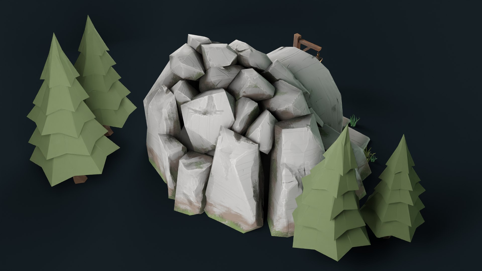 Stylized Cave Game Ready 3D Model - TurboSquid 1978658