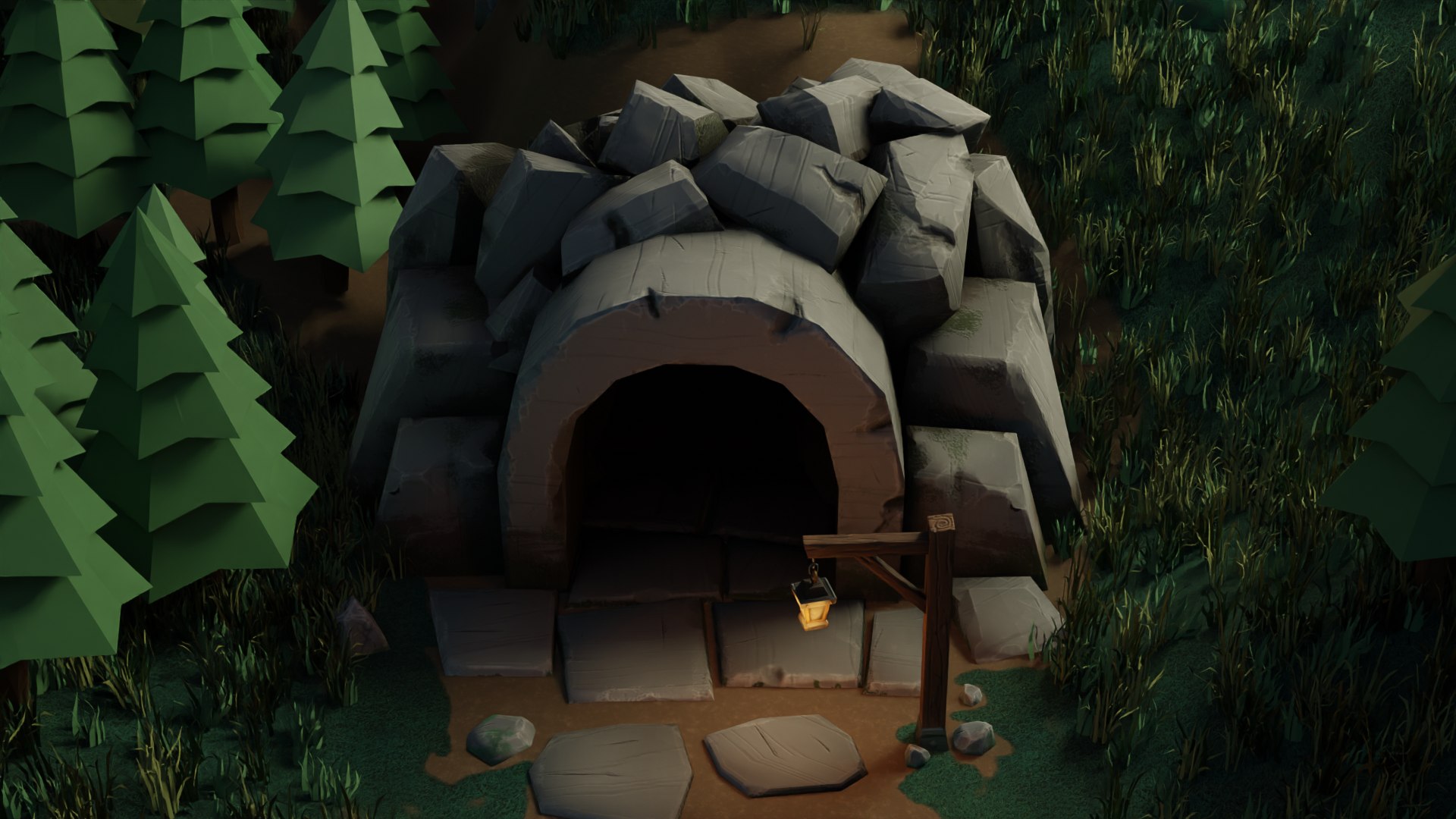 Stylized Cave Game Ready 3D Model - TurboSquid 1978658