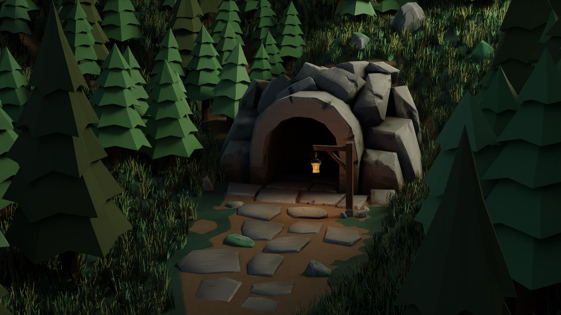 modelo 3d Stylized cave game ready - TurboSquid 1978658