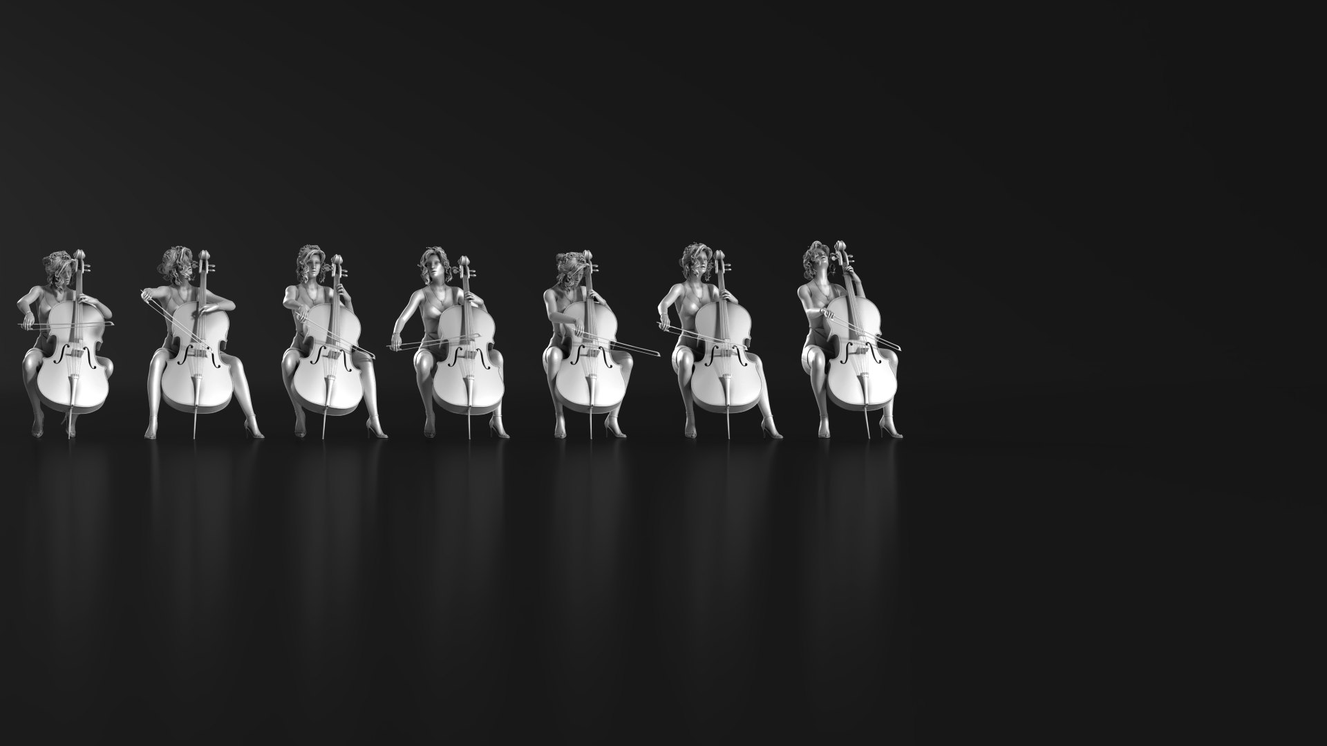 3D Cello Player Set 01 - TurboSquid 2151623