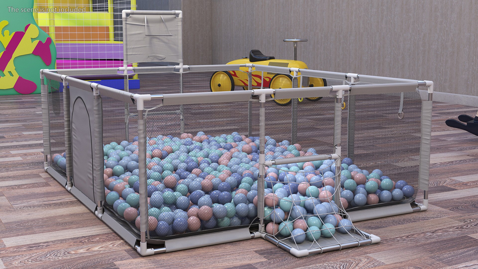 Grey Baby Playpen Full Of Plastic Balls 3D Model - TurboSquid 2101961