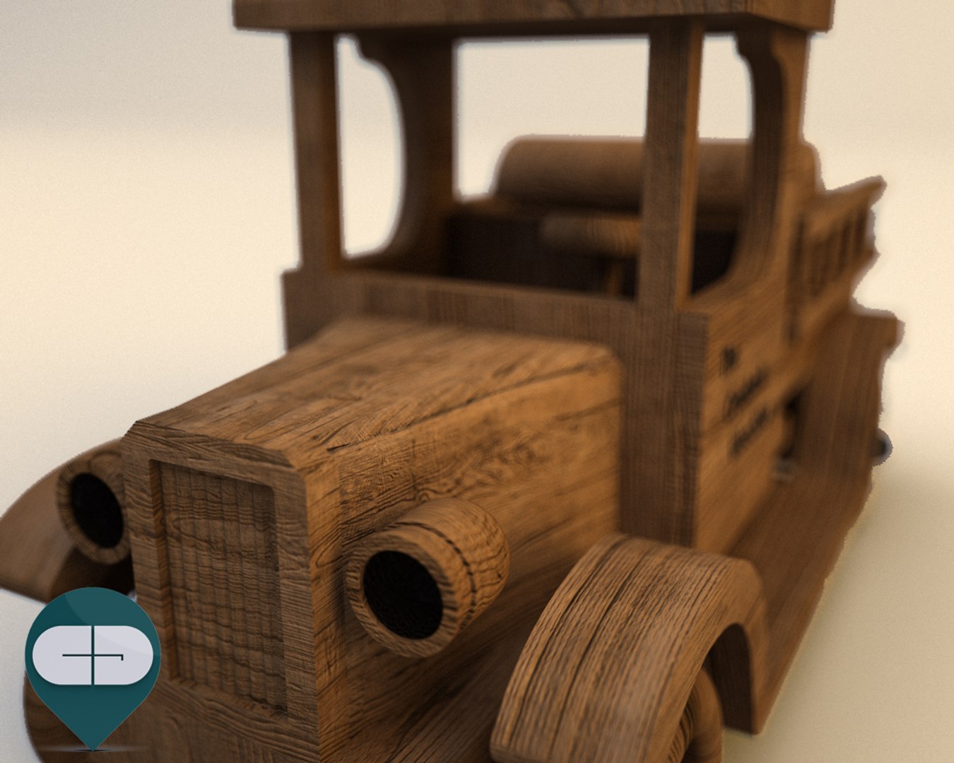 3d Model Of Wood Car Wooden