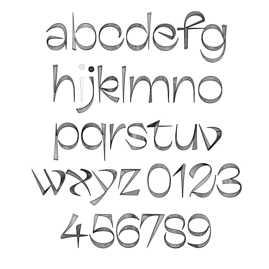 3D Model Frivole Typeface - TurboSquid 1372950