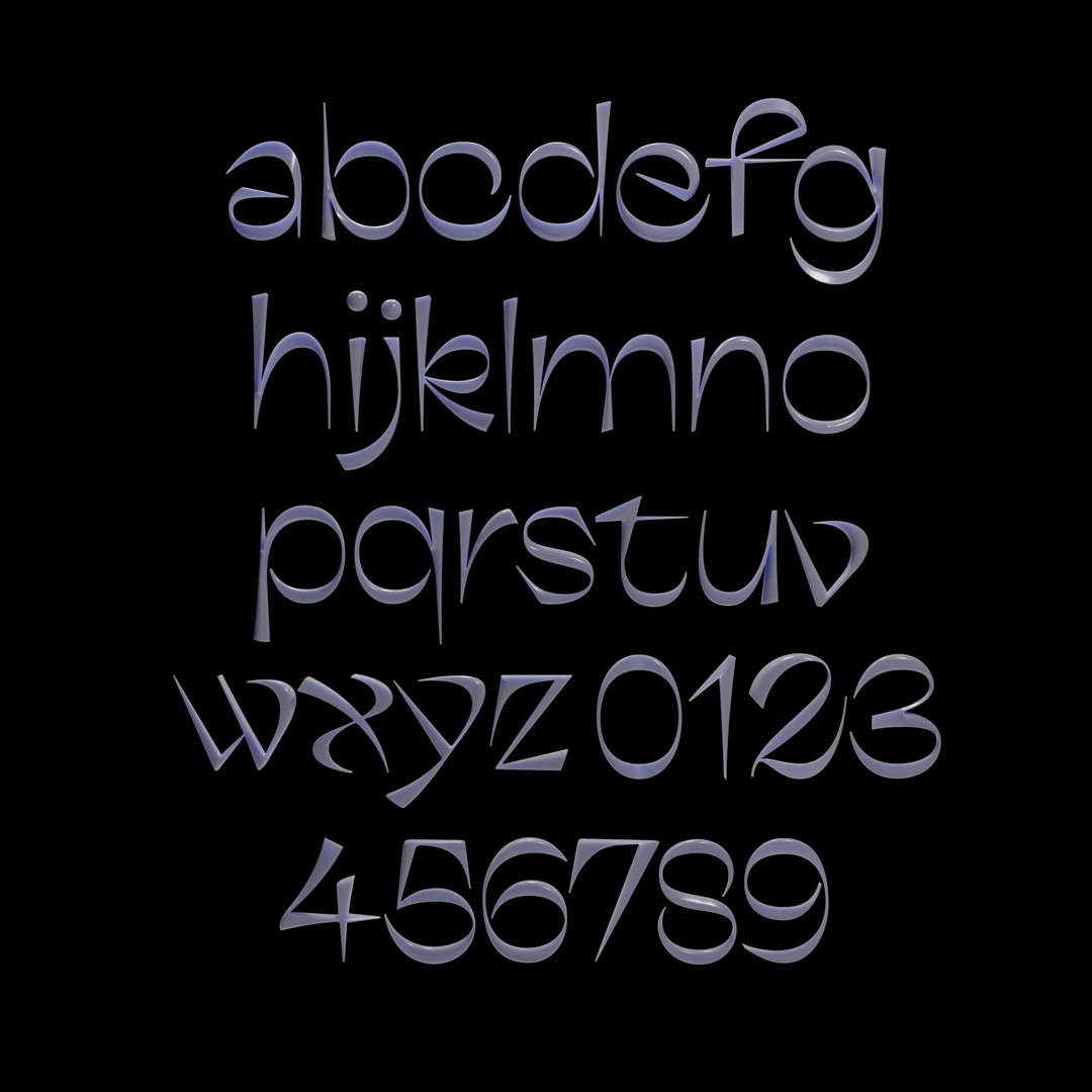 3D Model Frivole Typeface - TurboSquid 1372950