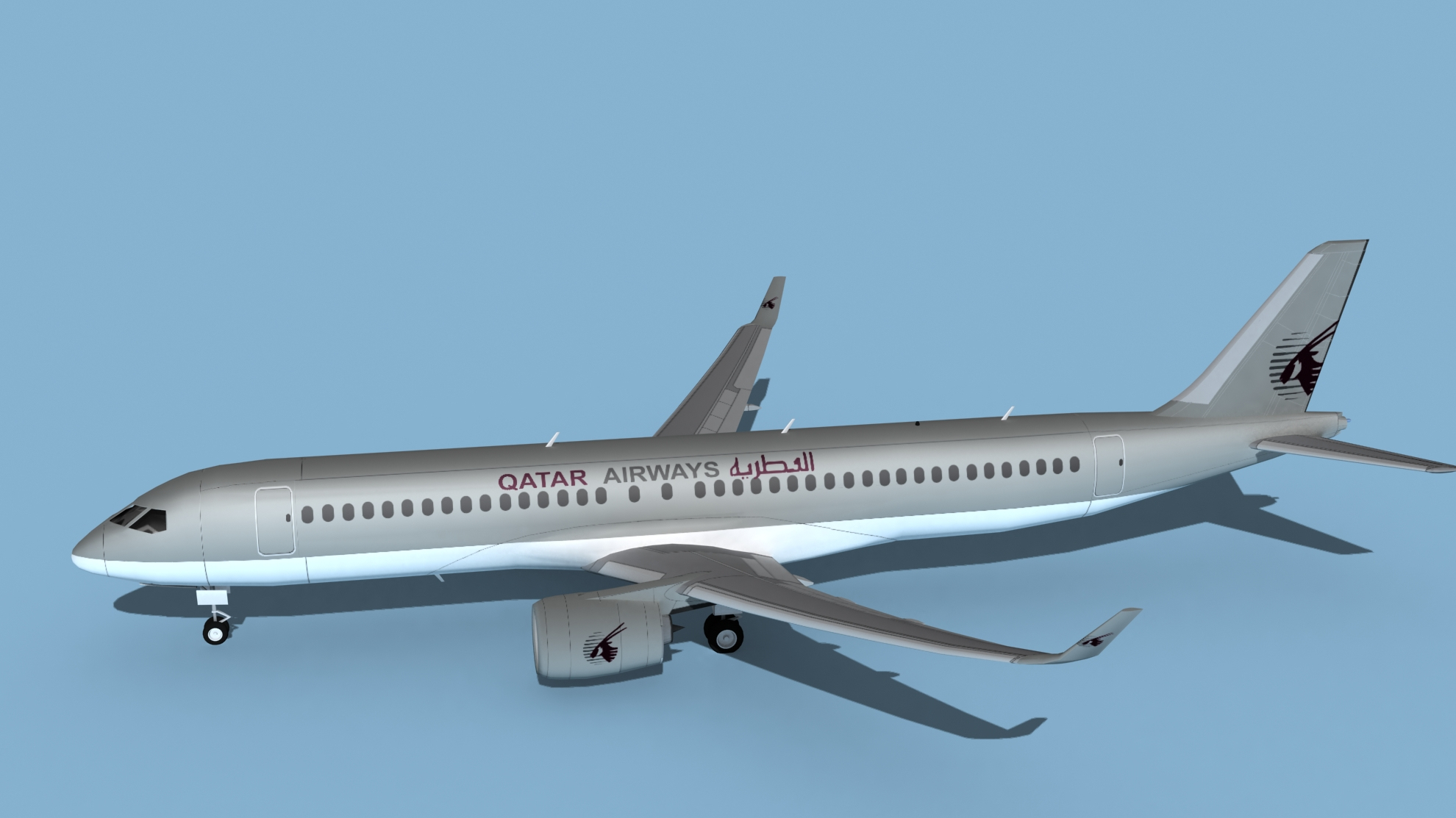 3D Airbus A220-300 Qatar - TurboSquid 1747234