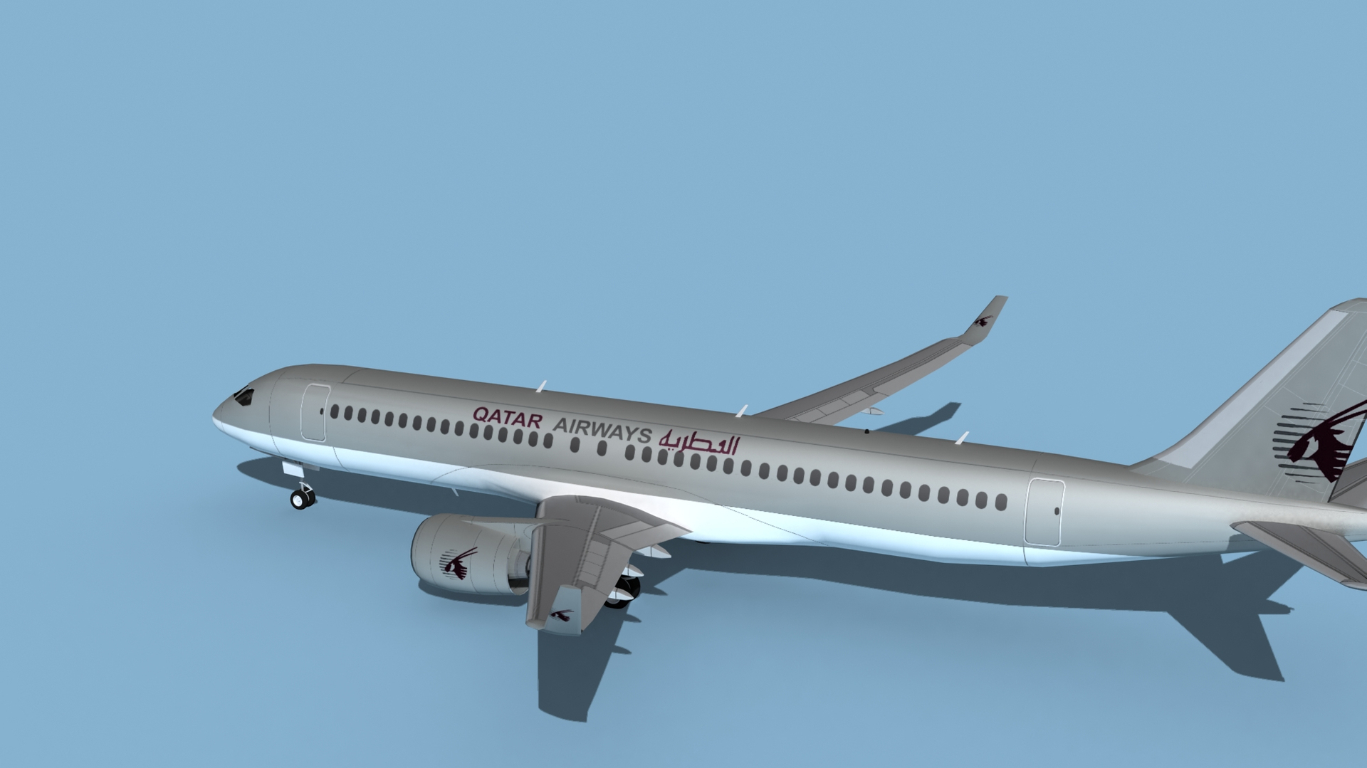 3D Airbus A220-300 Qatar - TurboSquid 1747234
