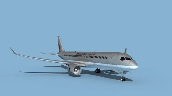 3D Airbus A220-300 Qatar - TurboSquid 1747234