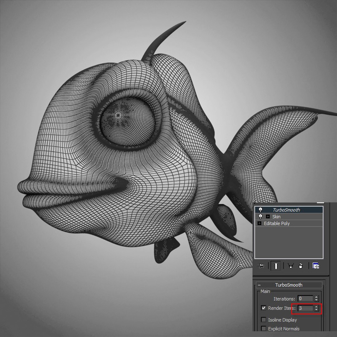 Cartoon Fish 3d Model