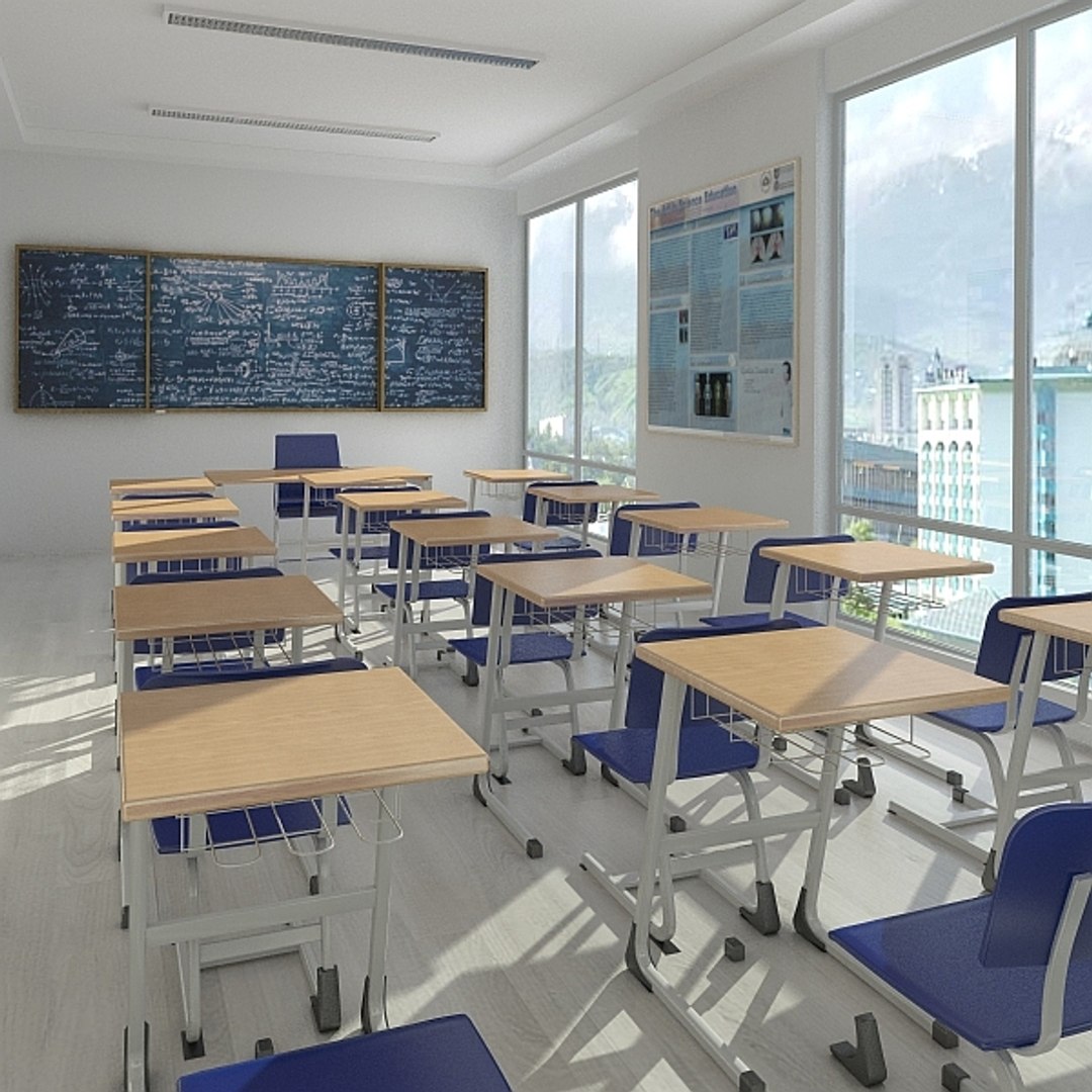 3d Classroom Render 2