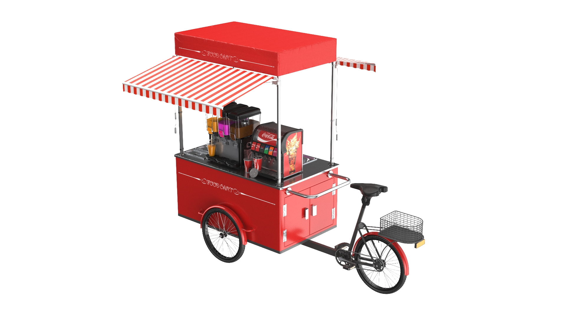 Detailed Pedaled Food Cart Model - TurboSquid 2088412