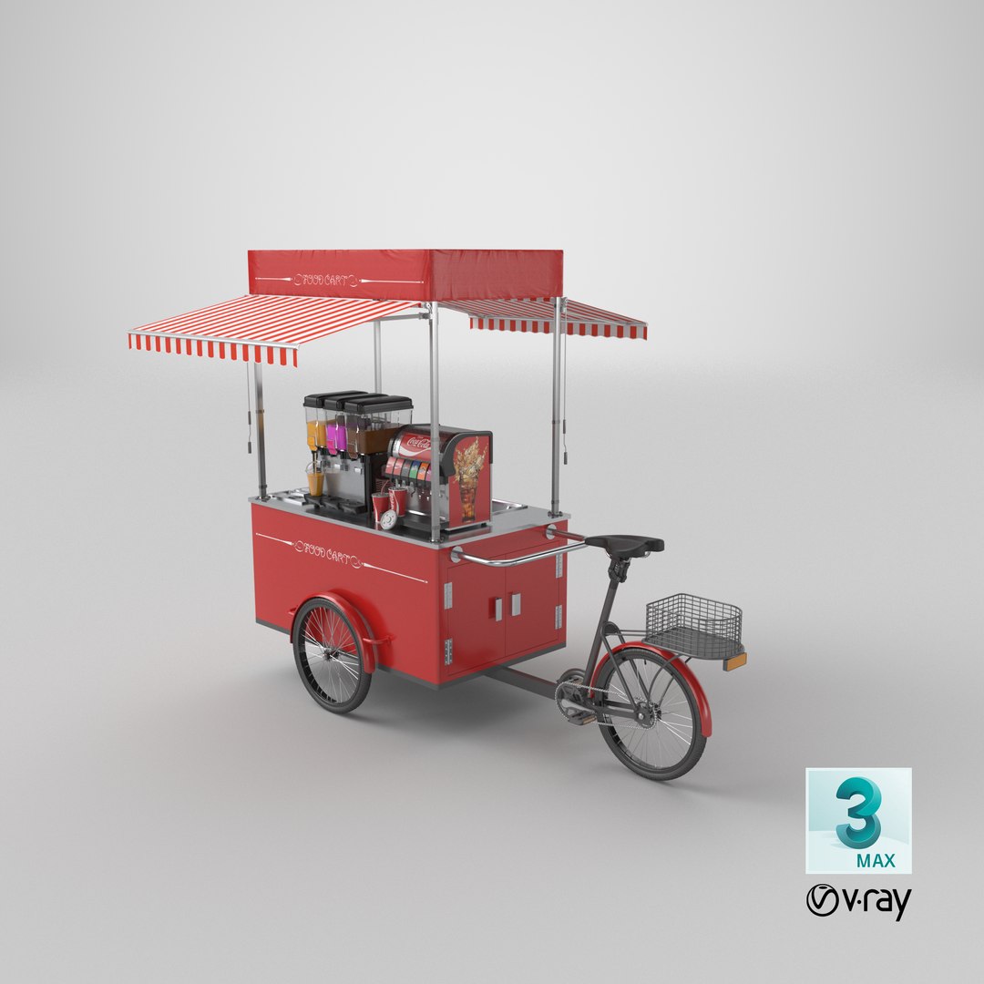 Detailed Pedaled Food Cart Model - TurboSquid 2088412