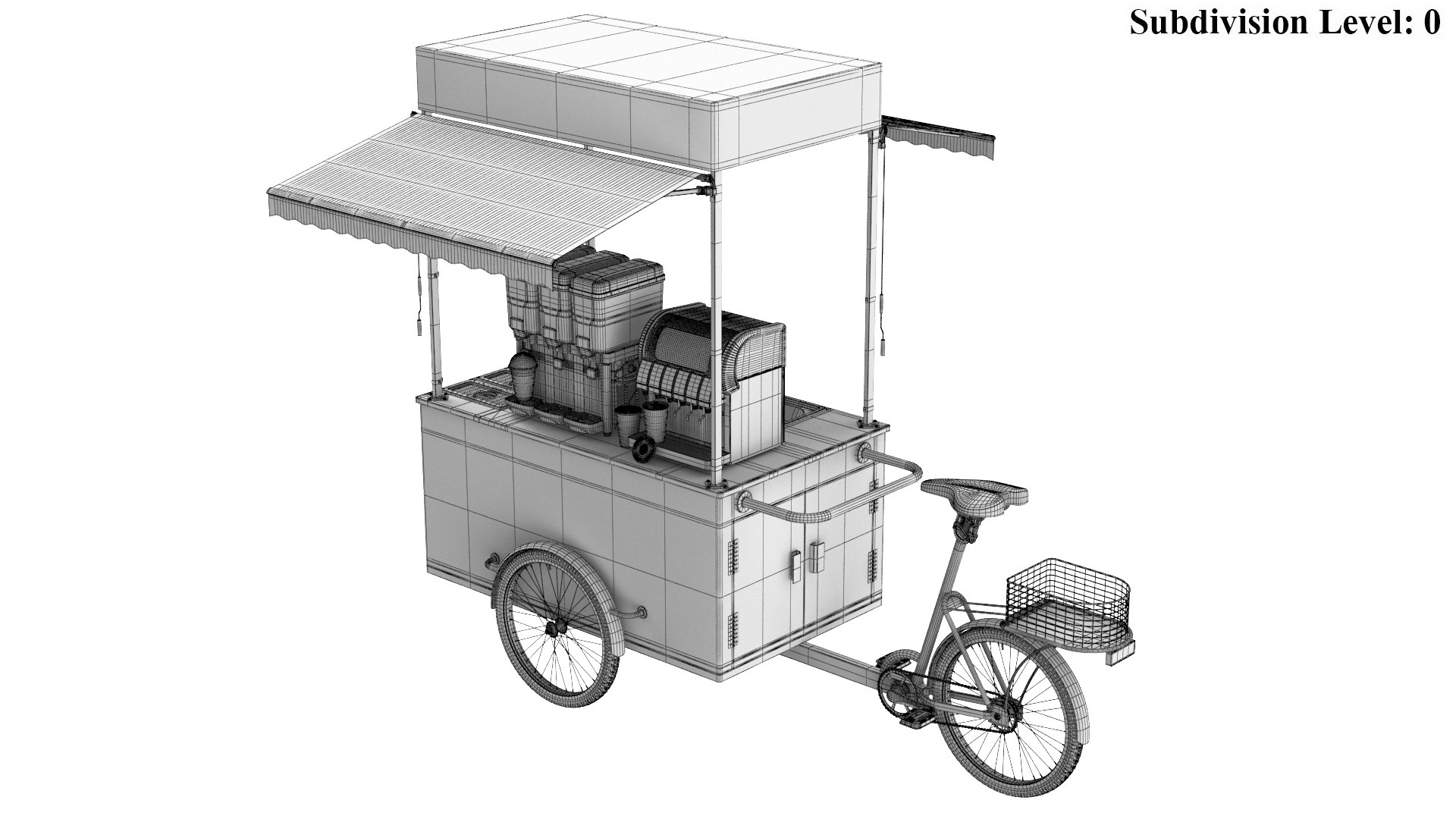 Detailed Pedaled Food Cart Model - TurboSquid 2088412