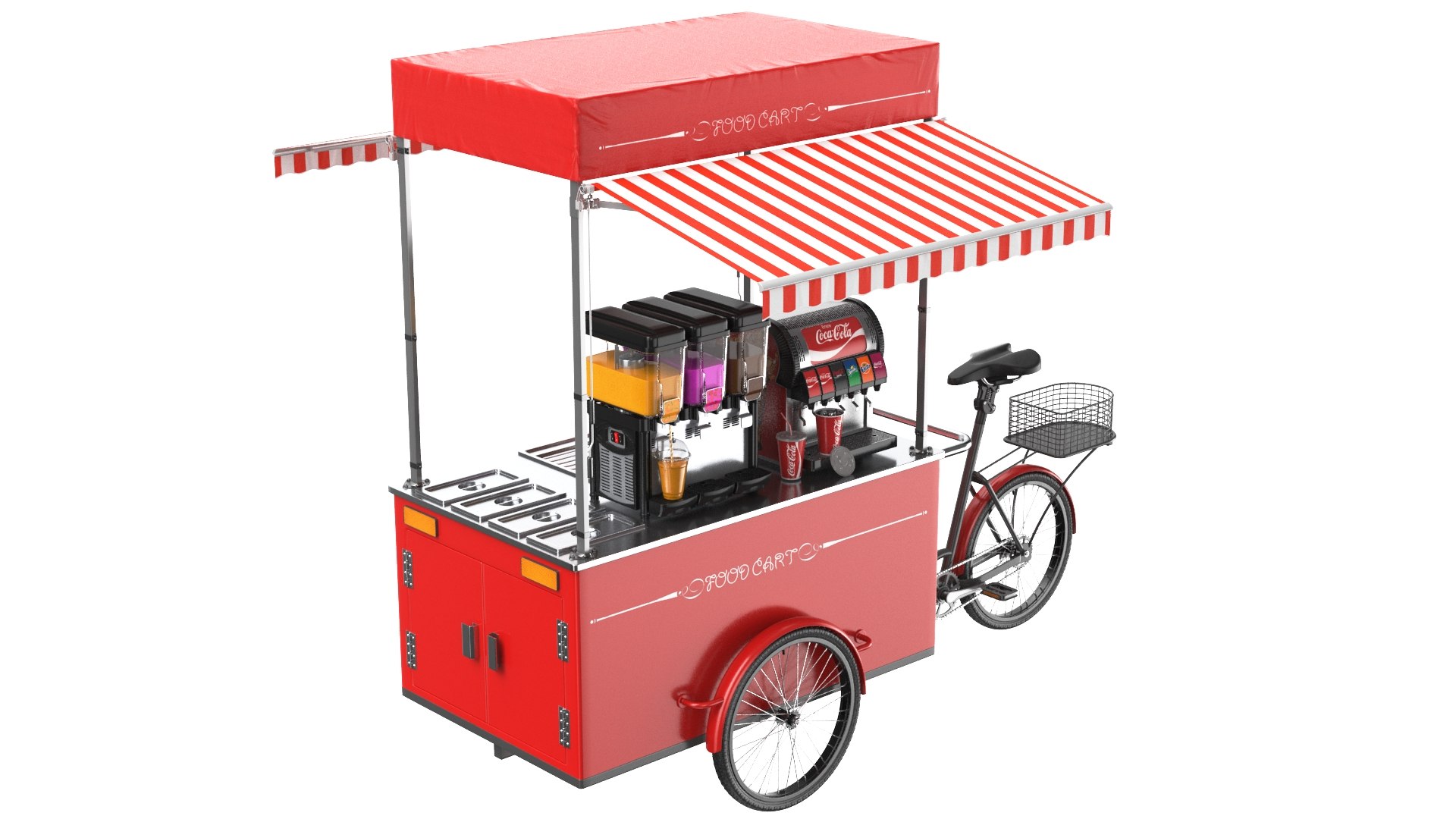 Detailed Pedaled Food Cart Model - TurboSquid 2088412