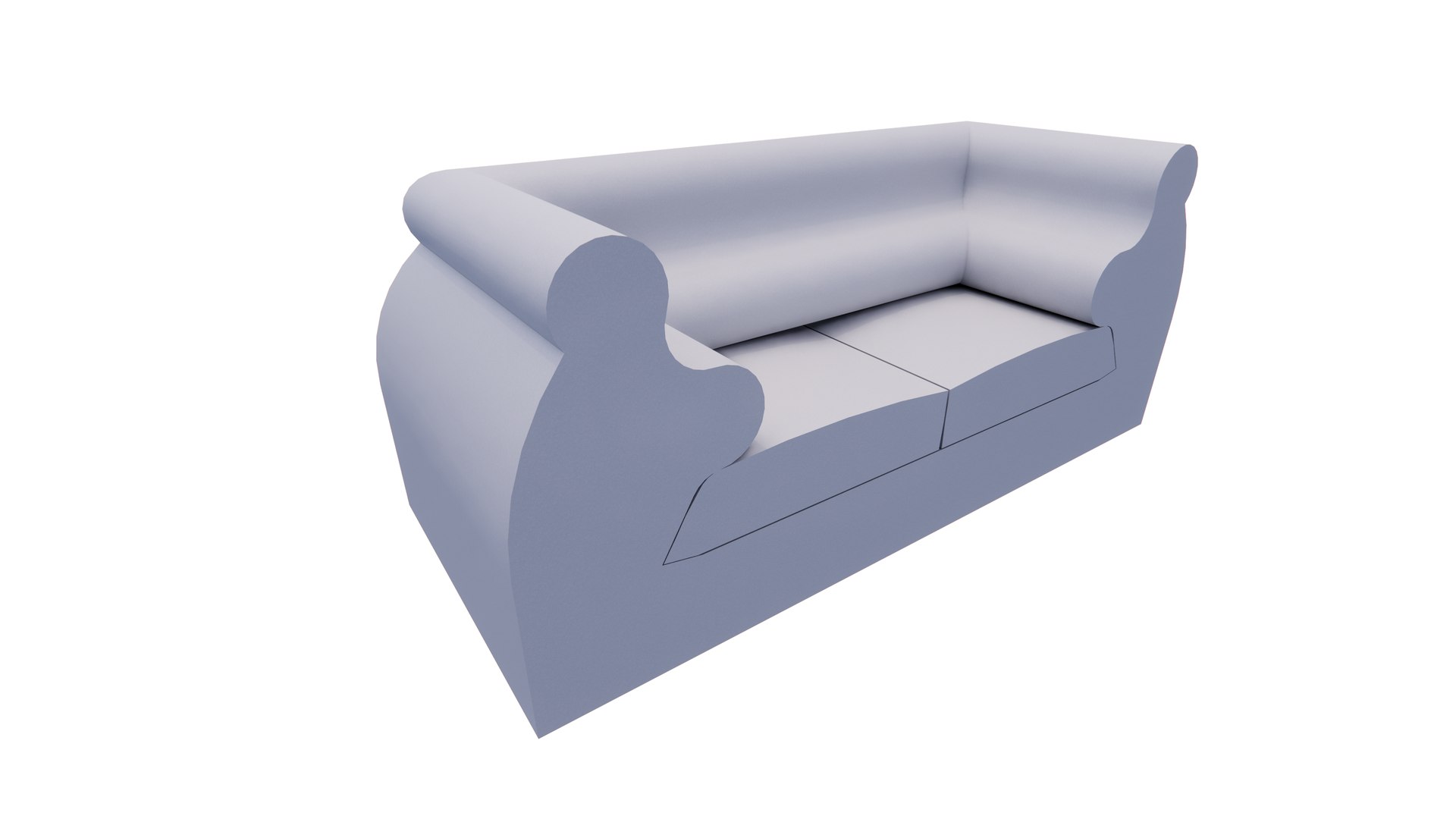 3D Model Organic Shaped 2 Seater Sofa - TurboSquid 2013089
