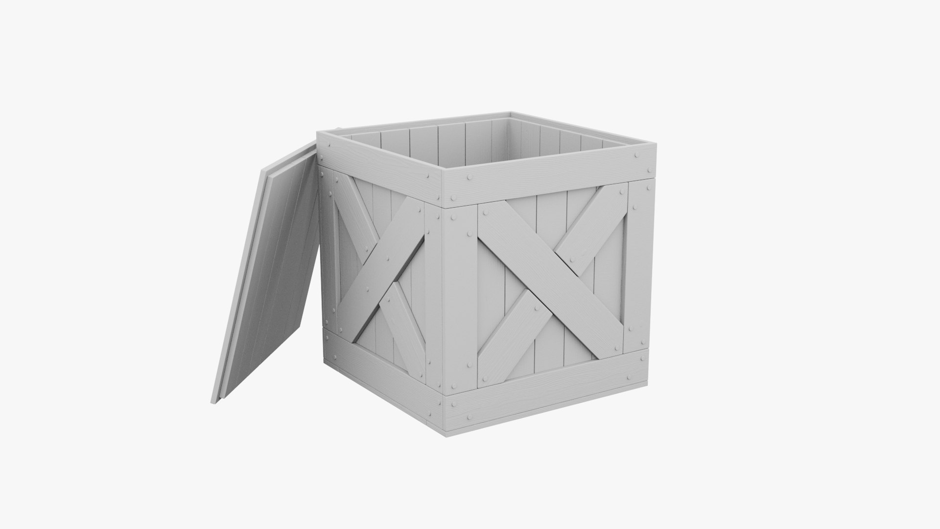 3D Model Wooden Box With Lid - TurboSquid 2048944