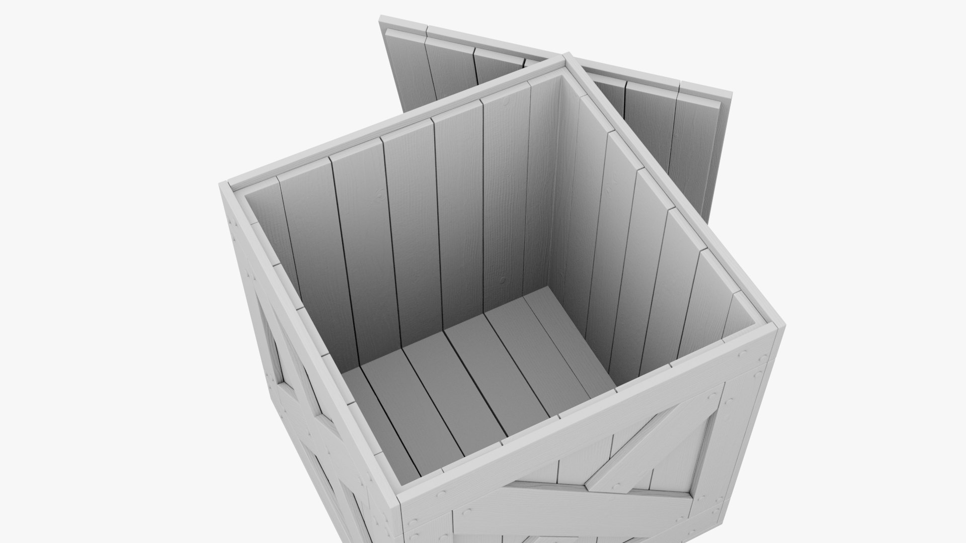 3D Model Wooden Box With Lid - TurboSquid 2048944