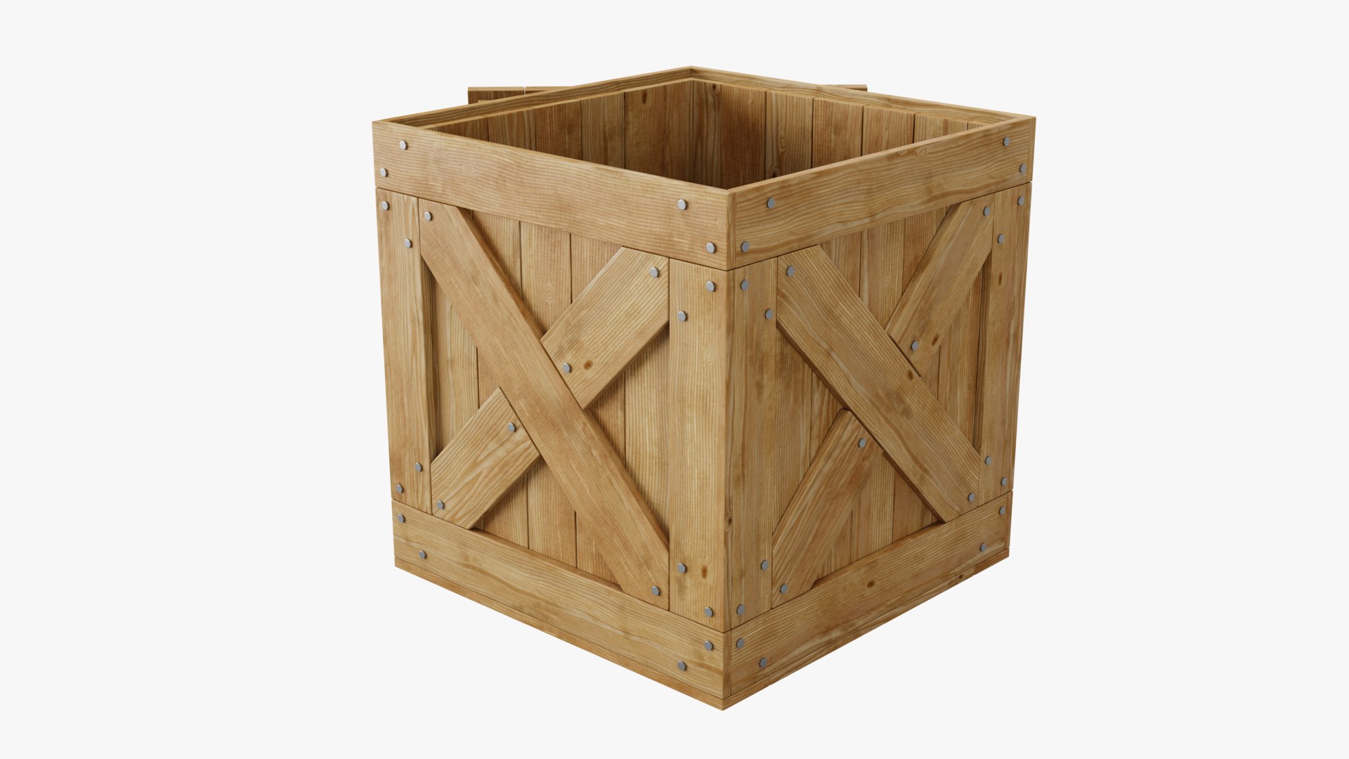 3D Model Wooden Box With Lid - TurboSquid 2048944