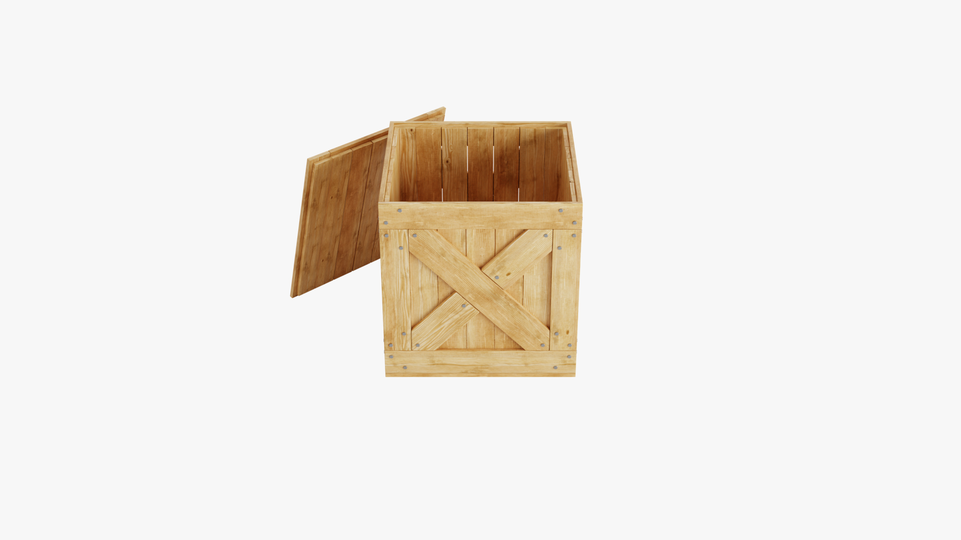 3D model Wooden Box with Lid - TurboSquid 2048944