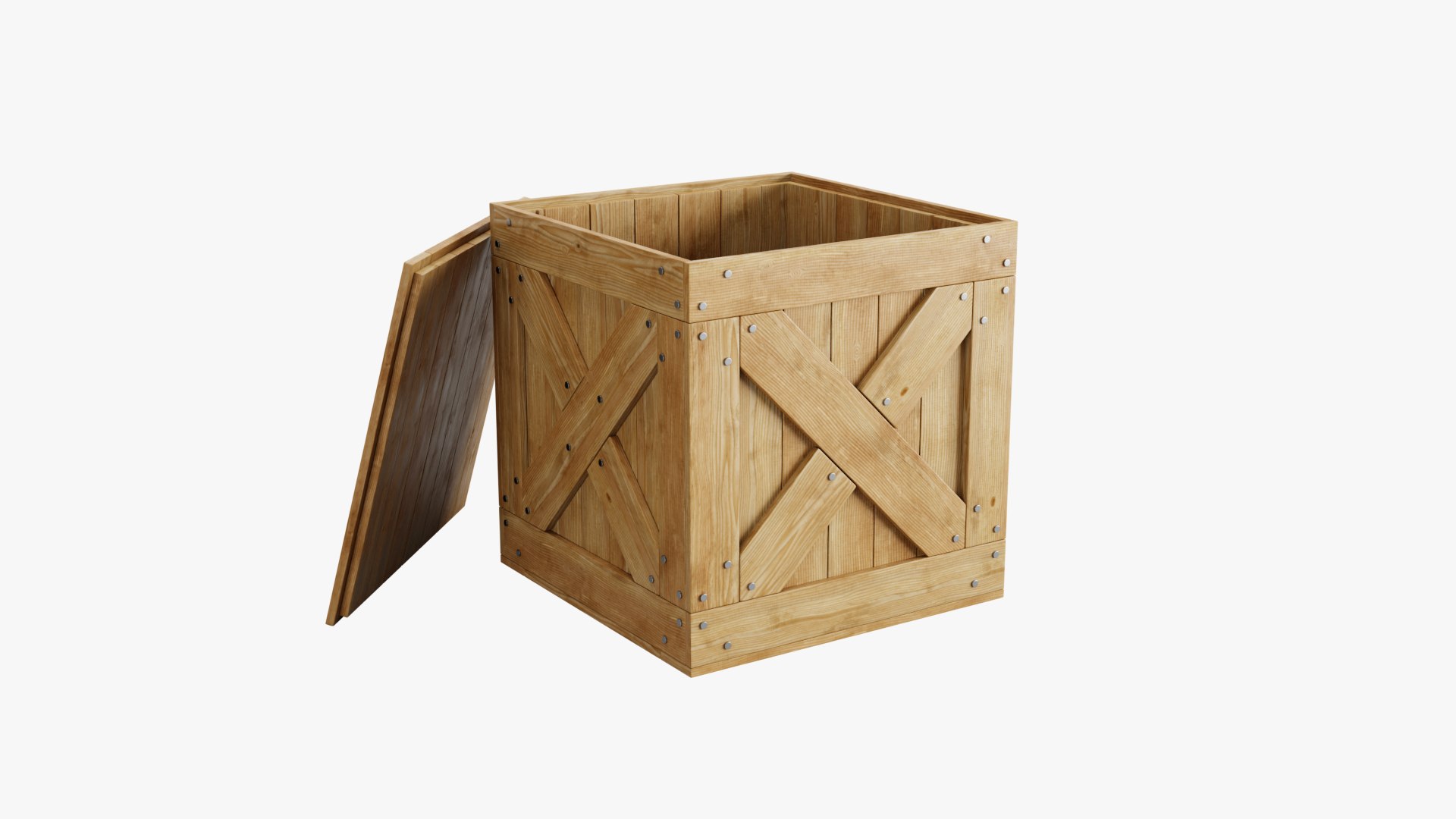 3D model Wooden Box with Lid - TurboSquid 2048944