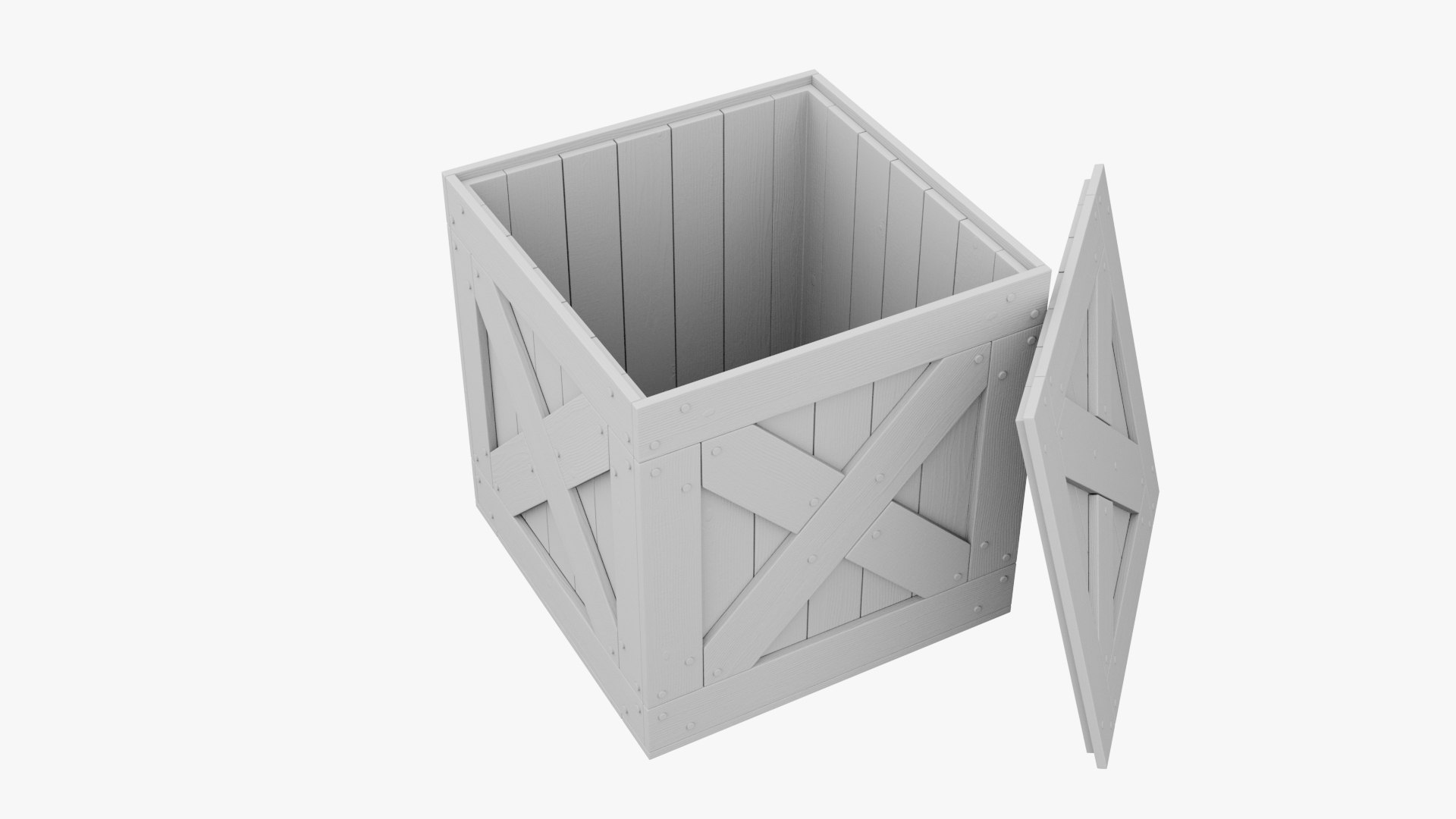 3D Model Wooden Box With Lid - TurboSquid 2048944