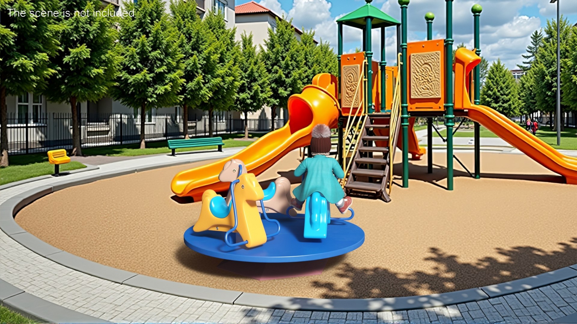 Baby Girl On Carousel Fur Rigged 3D Model - TurboSquid 2297152