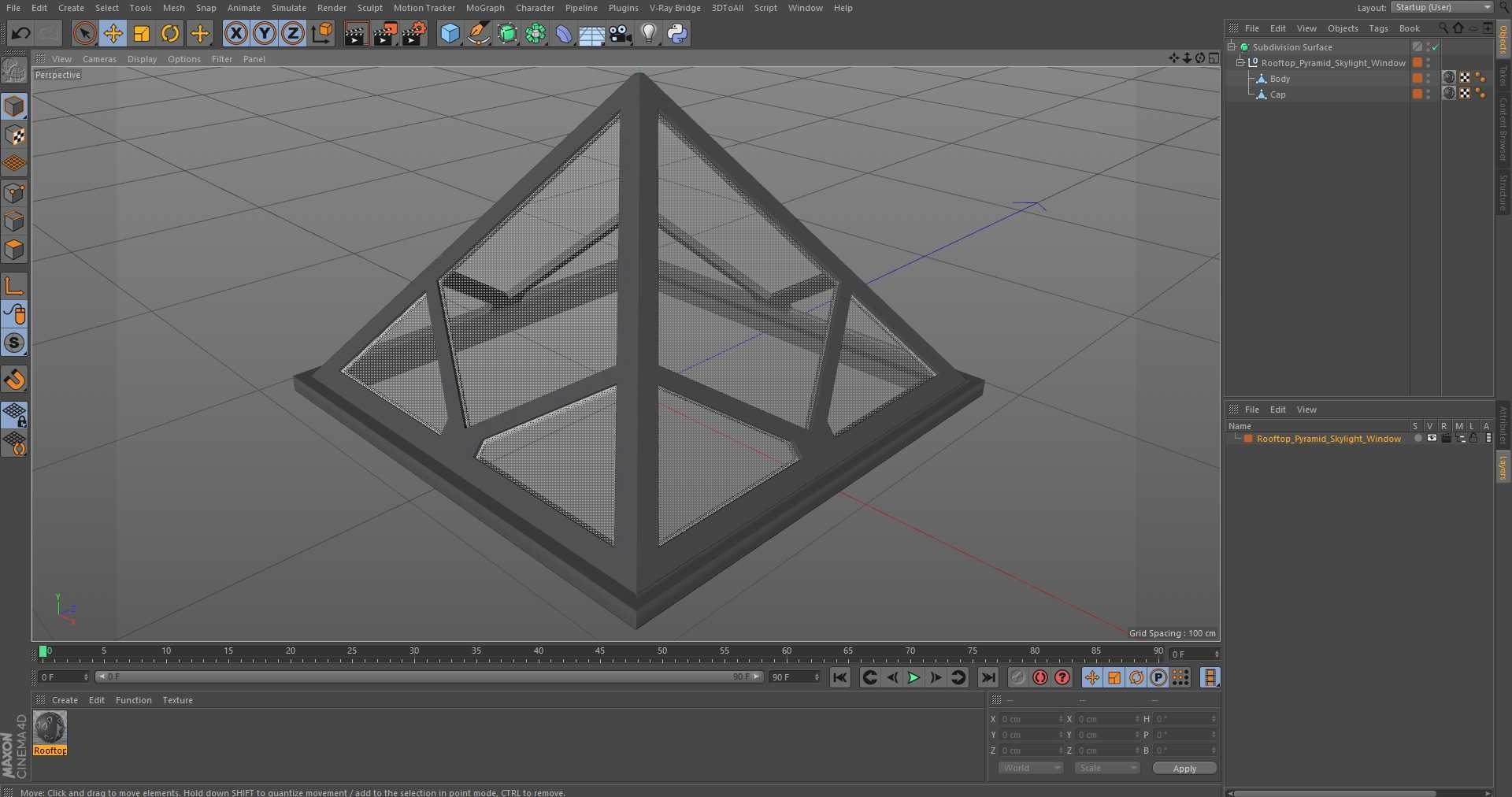 3D Rooftop Pyramid Skylight Window - TurboSquid 2191933