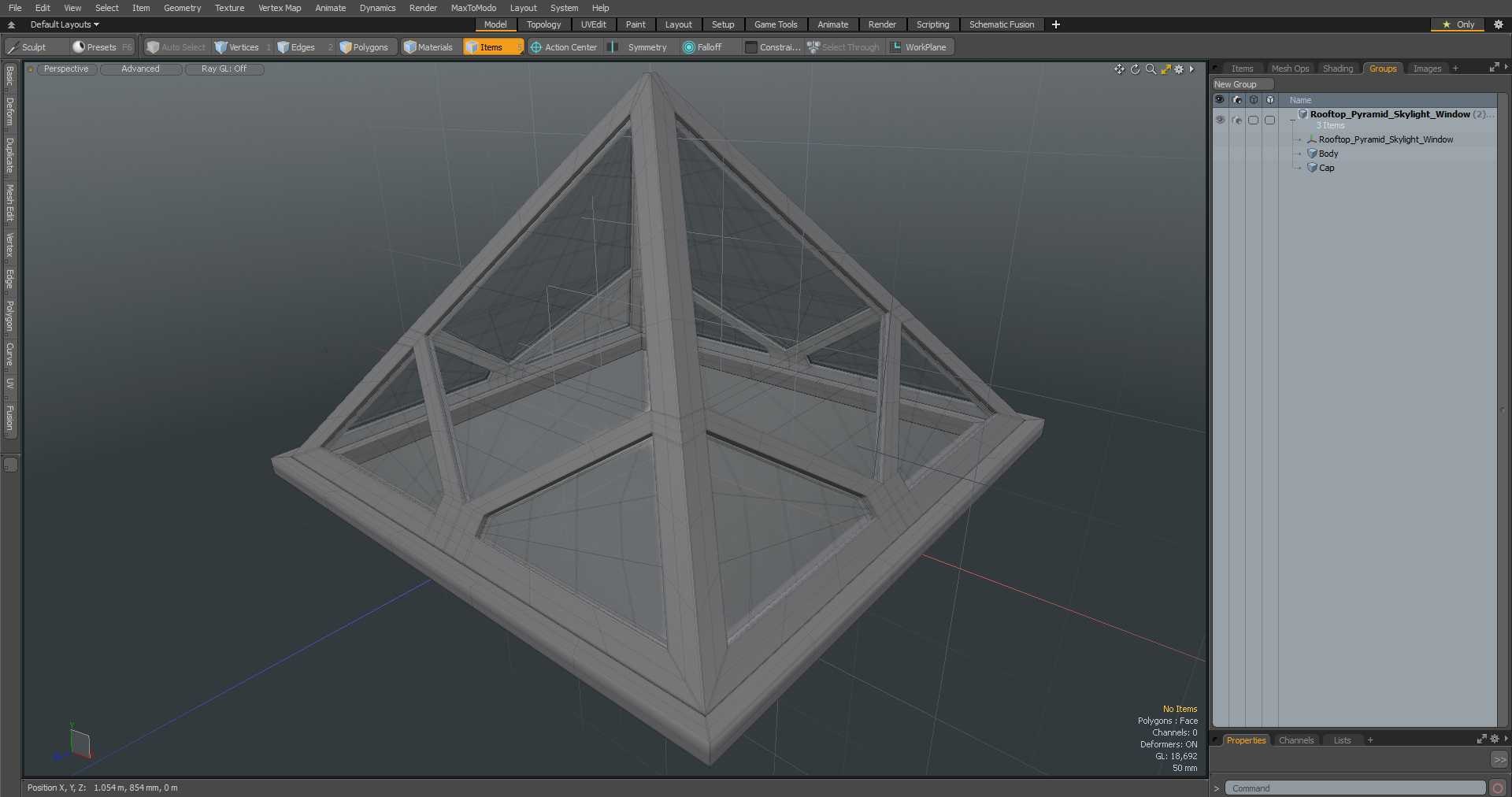 3D Rooftop Pyramid Skylight Window - TurboSquid 2191933