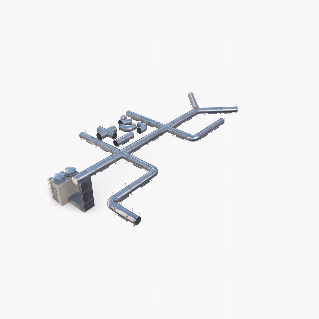 Duct Ventilation System V2 3D Model - TurboSquid 2392347