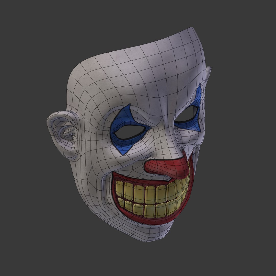 3d clown mask