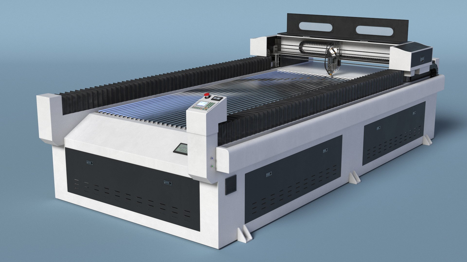 Large Format CNC Laser Cutting System Rigged 3D Model - TurboSquid 2388754
