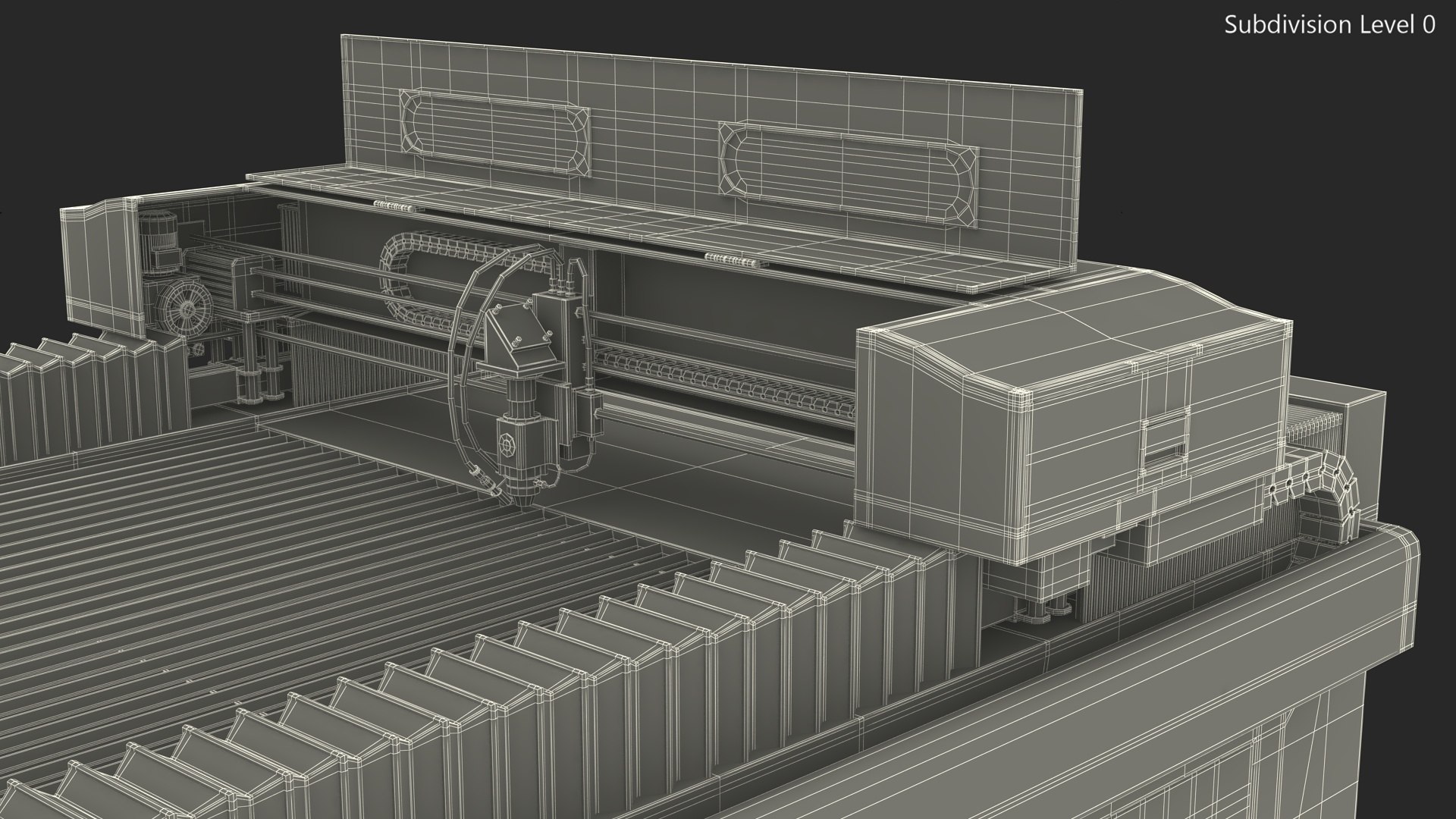 Large Format CNC Laser Cutting System Rigged 3D Model - TurboSquid 2388754