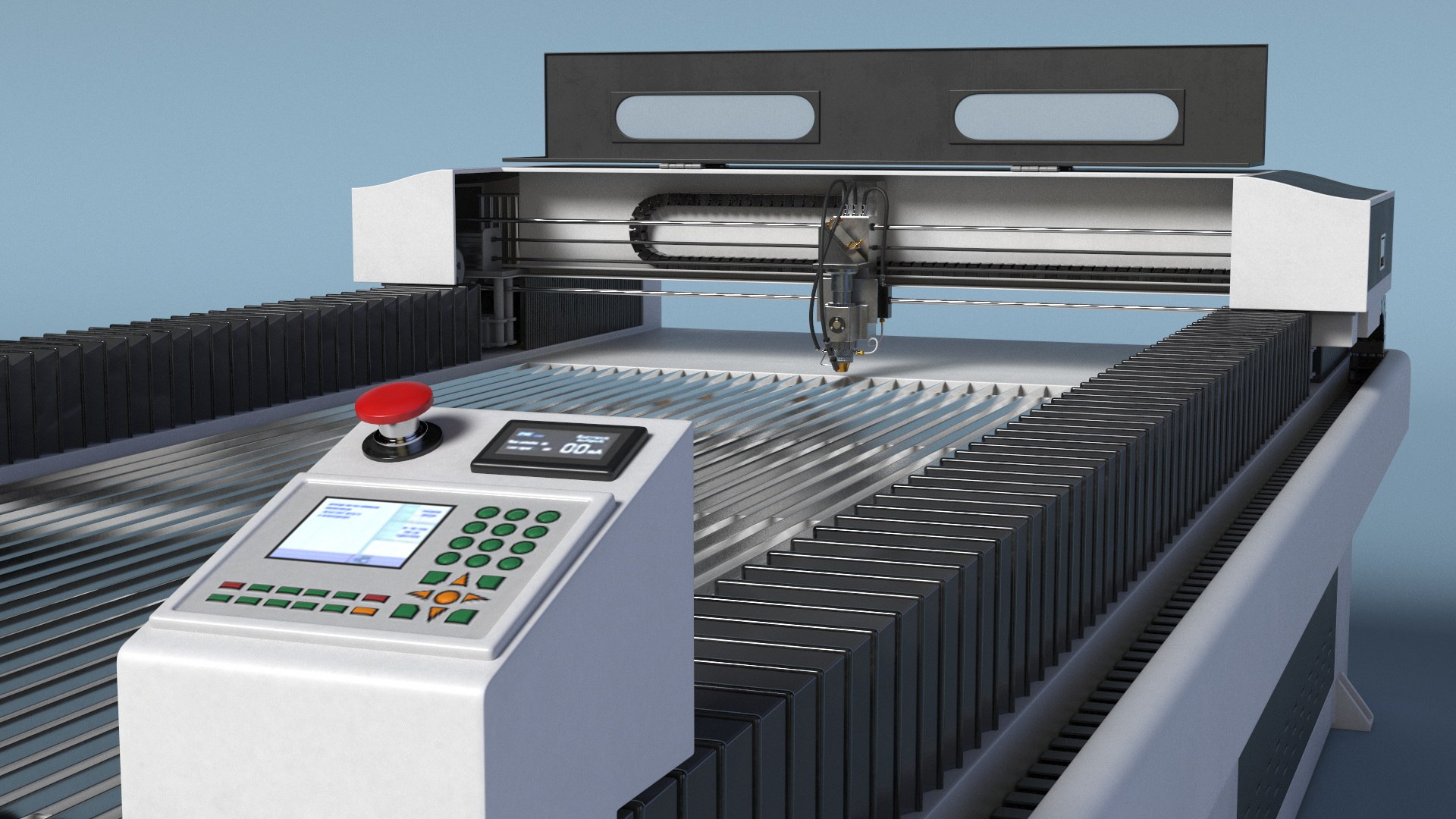 Large Format CNC Laser Cutting System Rigged 3D Model - TurboSquid 2388754