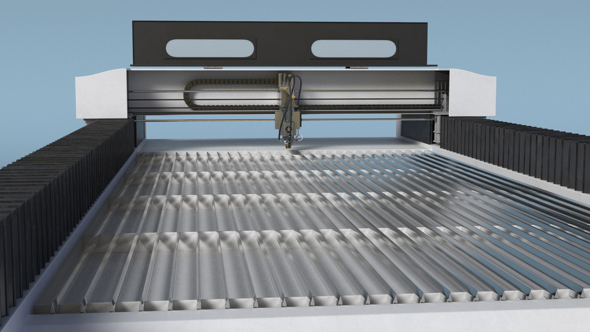 Large Format CNC Laser Cutting System Rigged 3D Model - TurboSquid 2388754