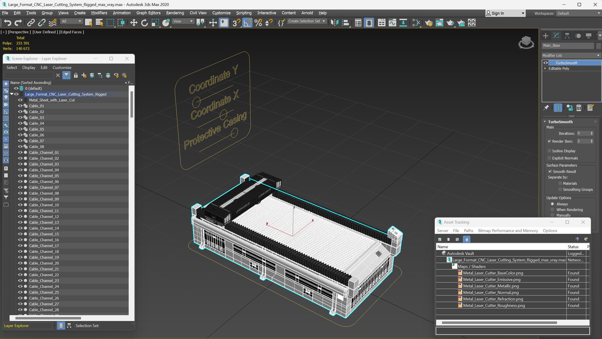 Large Format CNC Laser Cutting System Rigged 3D Model - TurboSquid 2388754