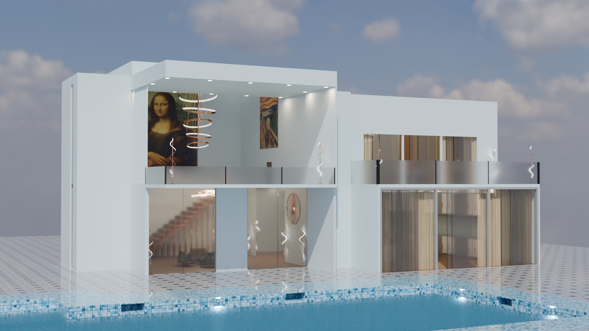 3D Model Luxury Mansion 3D Model With Exterior And Interior ...