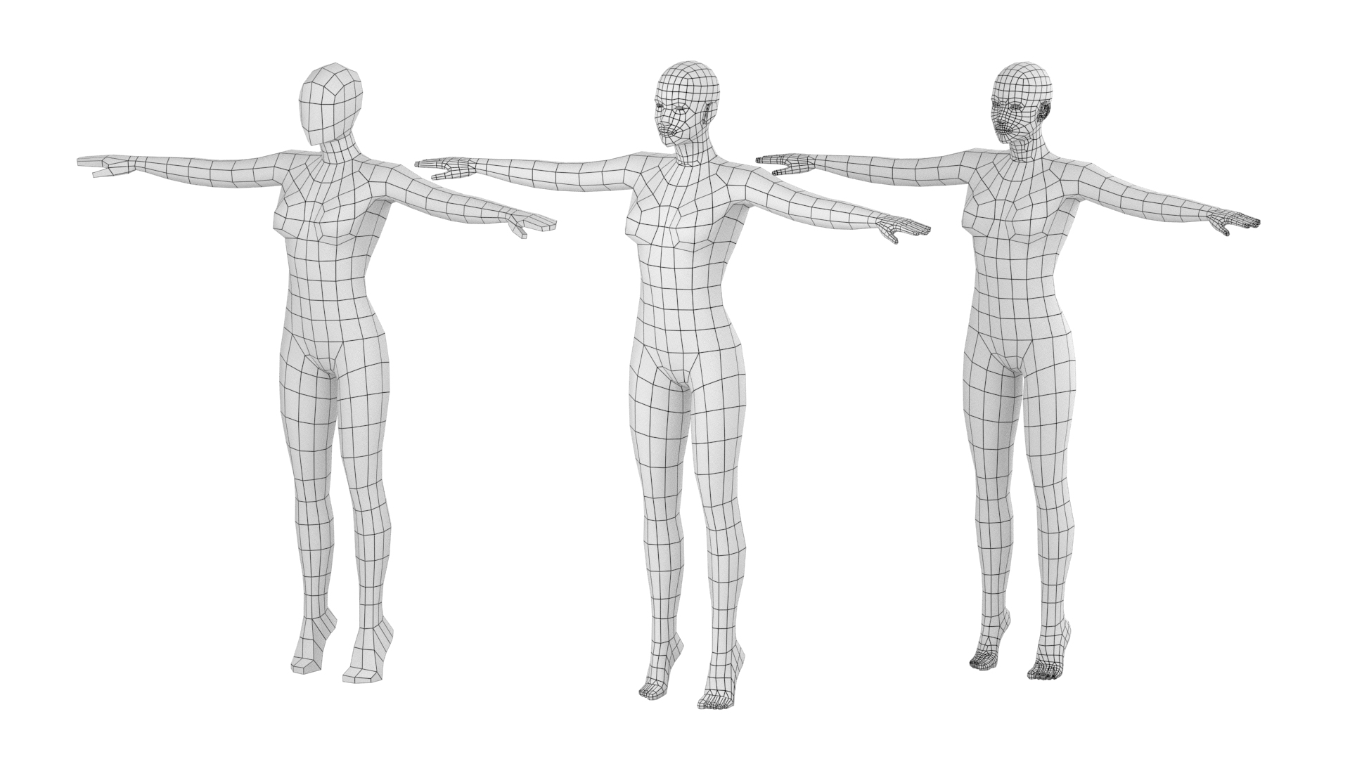 3D Model Natural Female On Toes In T-Pose Base Mesh - TurboSquid 2215935
