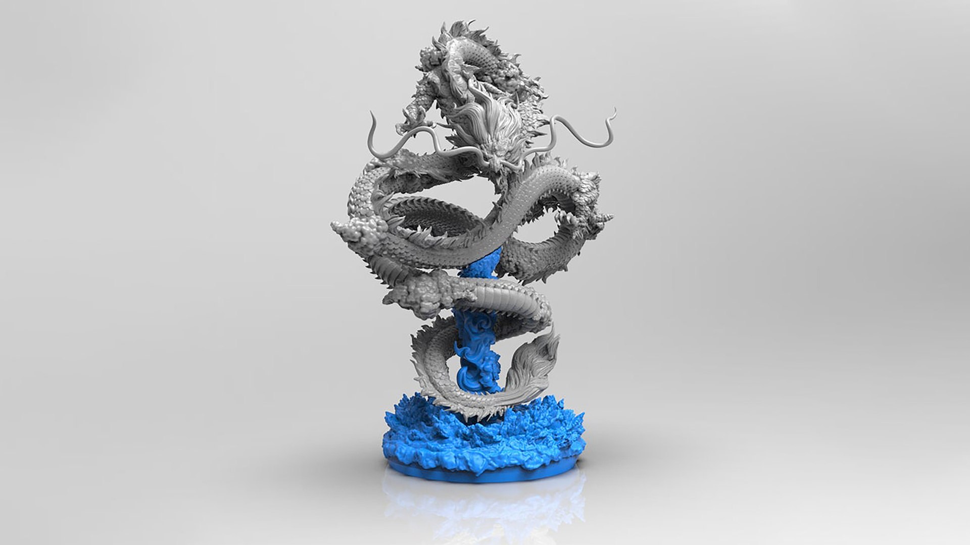 modelo 3d Legendary creature design The Chinese Green dragon statue STL ...