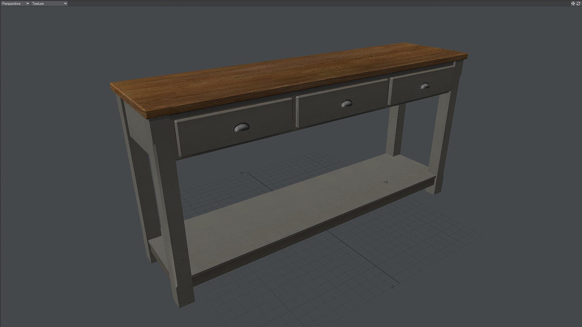 3D Butcher Block Sideboard Model - TurboSquid 1952668
