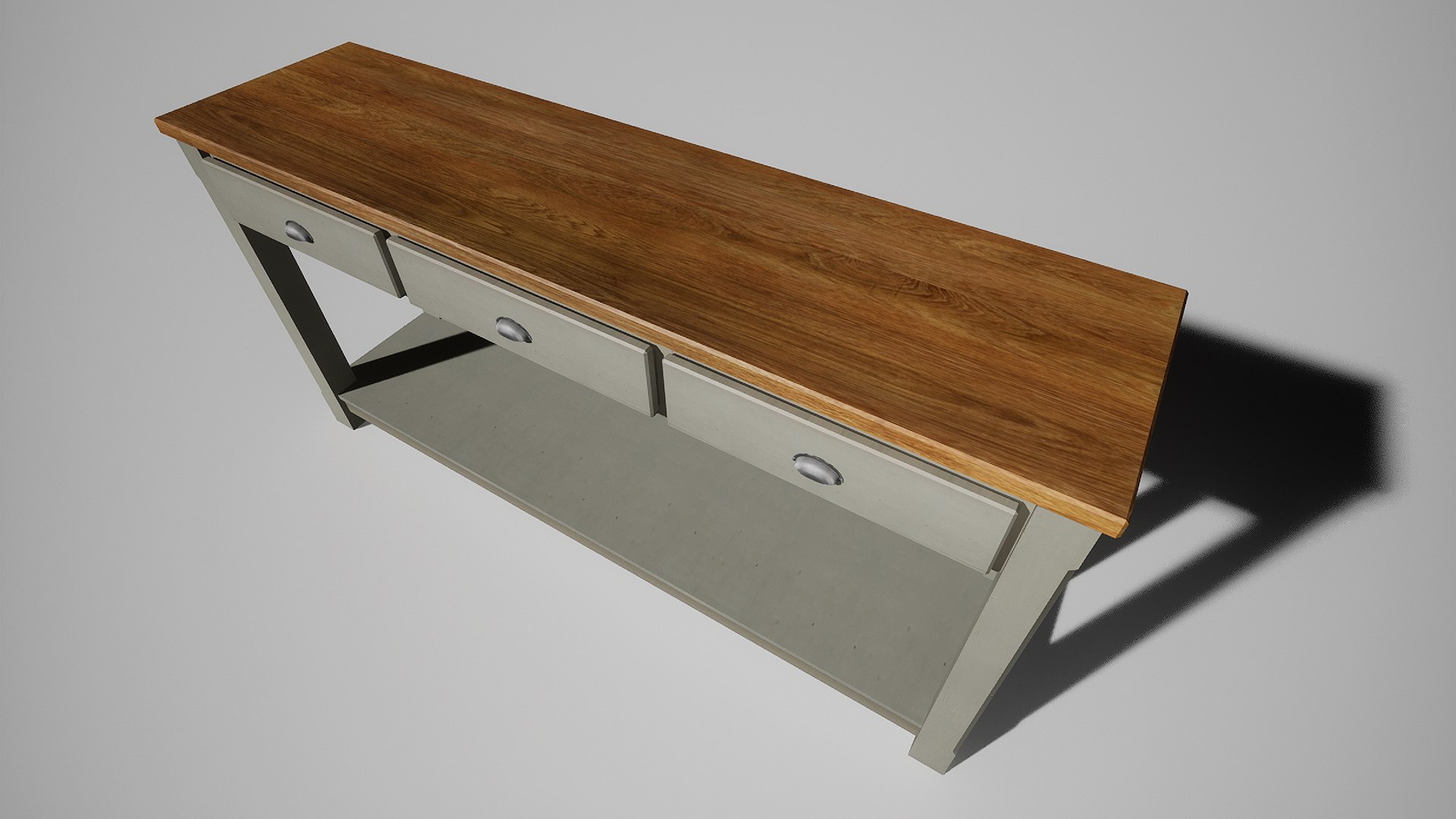 3D Butcher Block Sideboard Model - TurboSquid 1952668