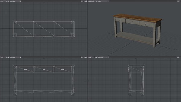 3D Butcher Block Sideboard model - TurboSquid 1952668