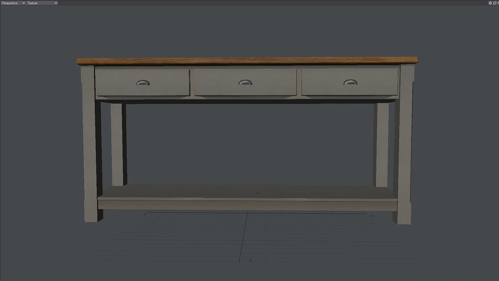 3D Butcher Block Sideboard Model - TurboSquid 1952668