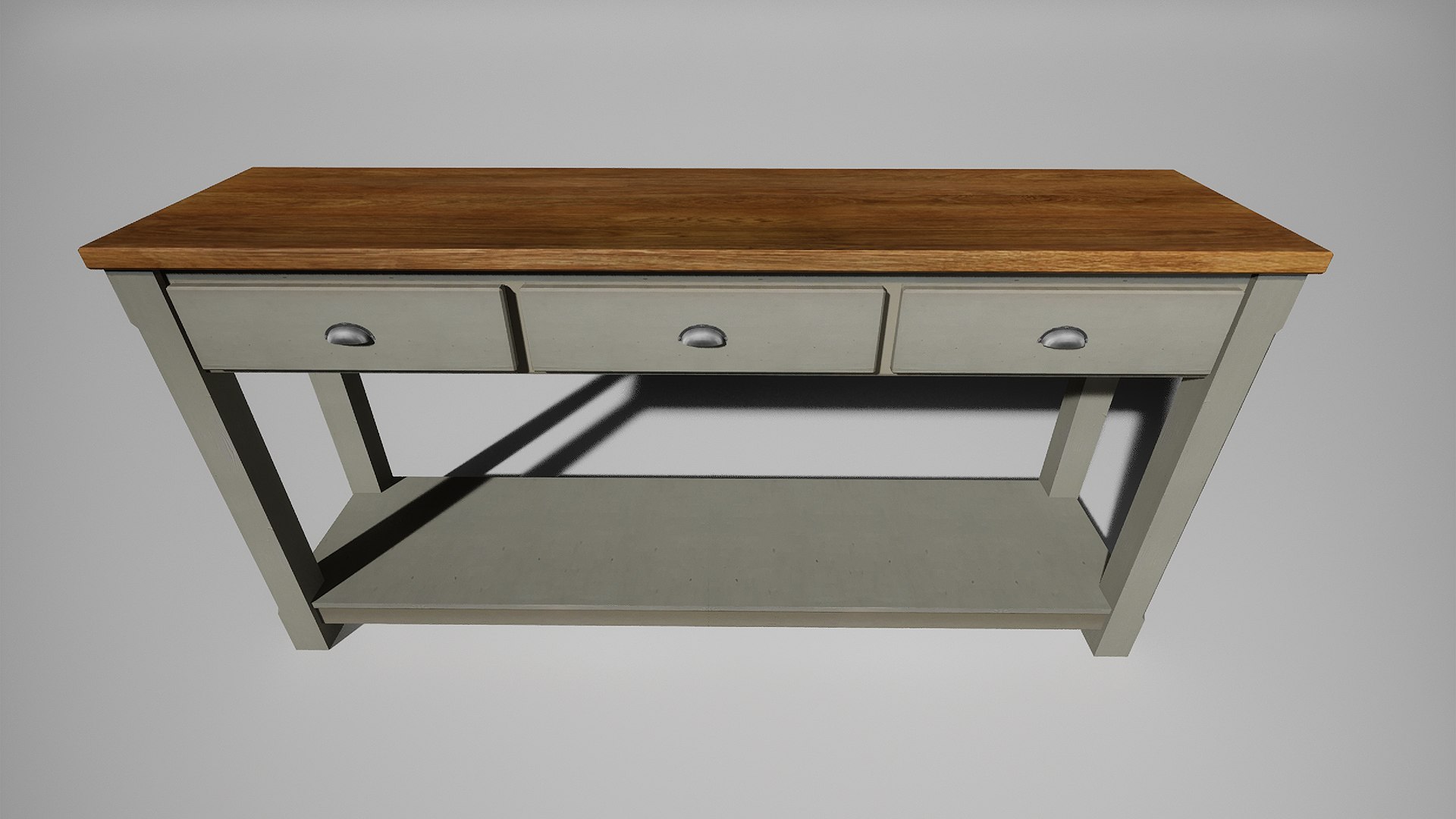 3D Butcher Block Sideboard Model - TurboSquid 1952668