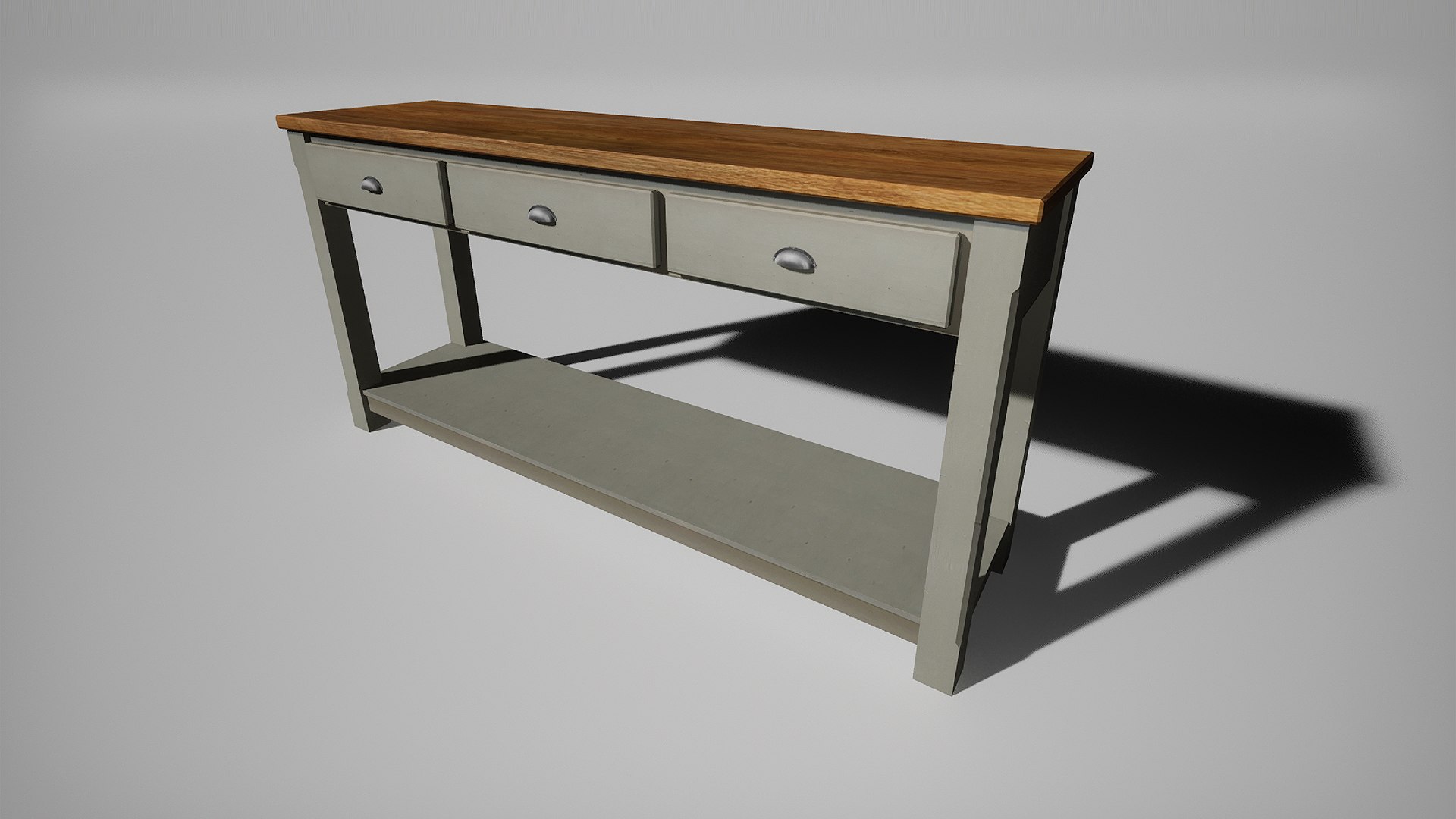 3D Butcher Block Sideboard Model - TurboSquid 1952668