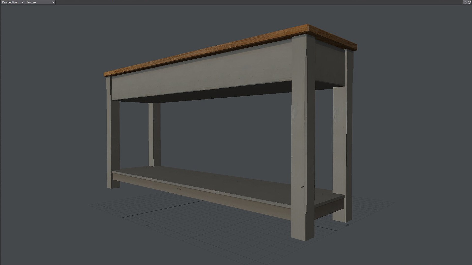 3D Butcher Block Sideboard Model - TurboSquid 1952668