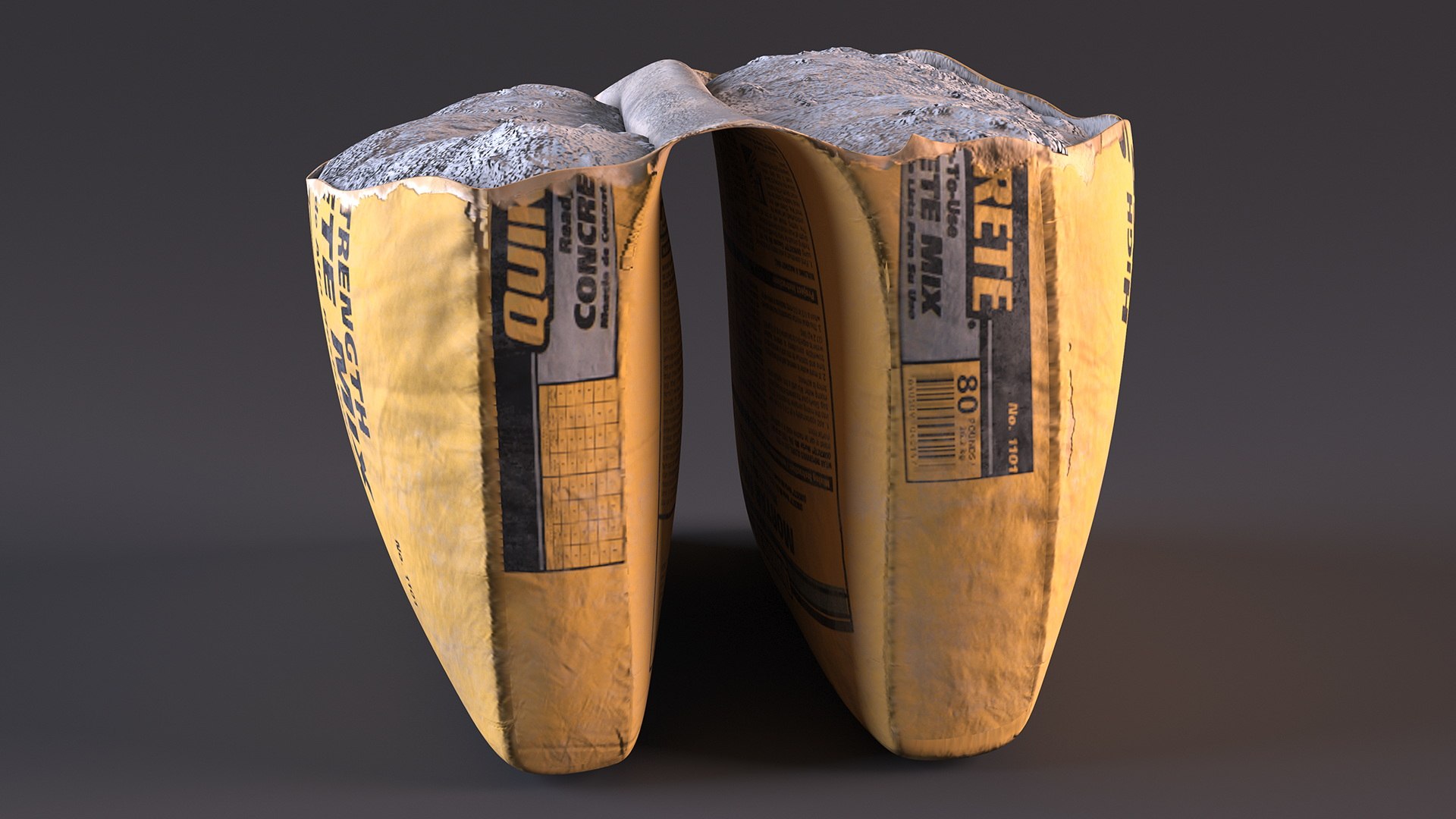 Open Bag Cement Quikrete 80 Lb Model - TurboSquid 2144107