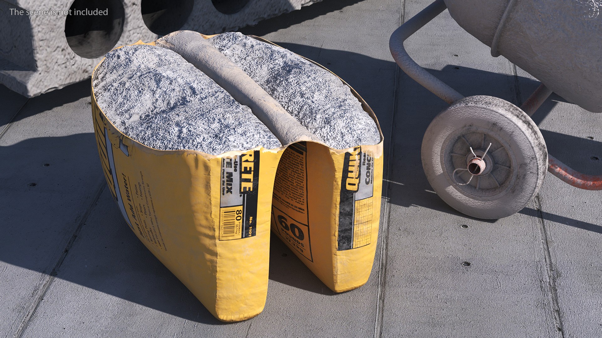 Open Bag Cement Quikrete 80 Lb Model - TurboSquid 2144107