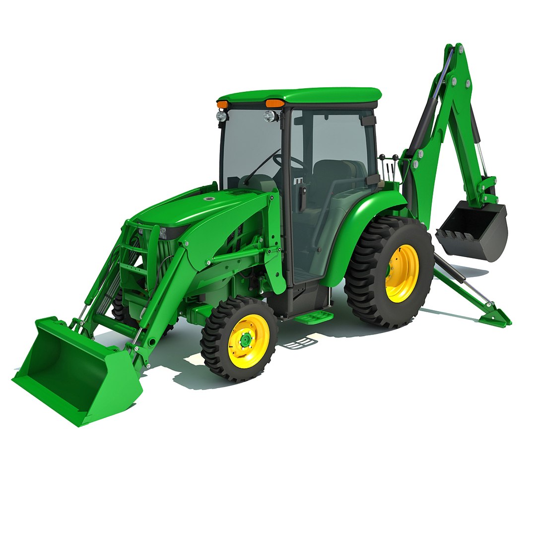 3d backhoe loader model