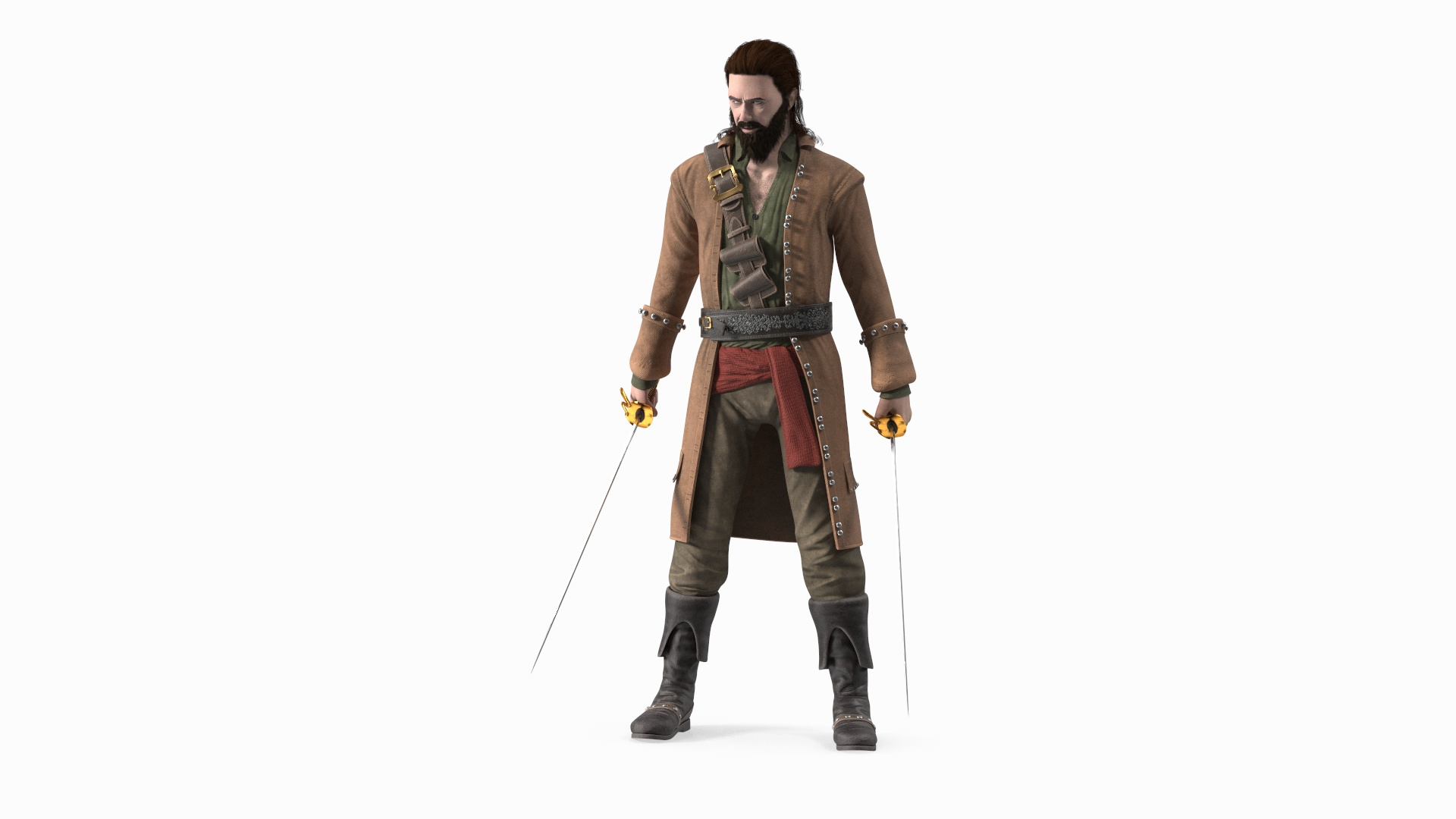 Rogue Pirate Man With Sabers Model - TurboSquid 2193846