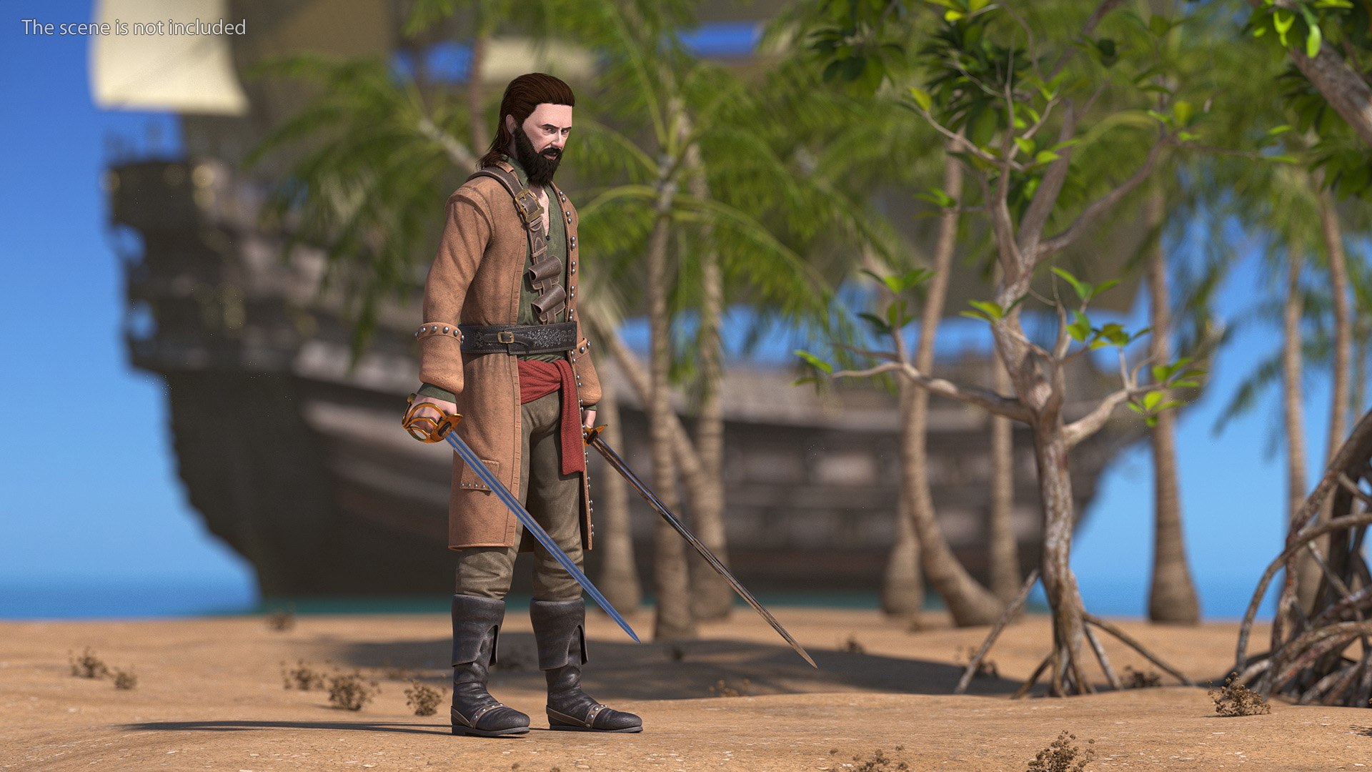 Rogue Pirate Man With Sabers Model - TurboSquid 2193846