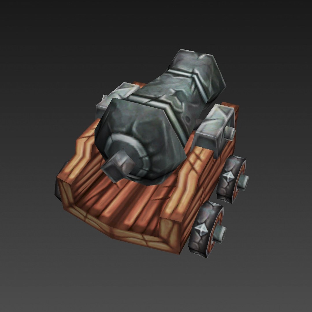 cart cannon 3d model